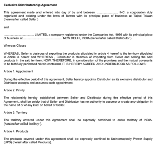 distribution agreement